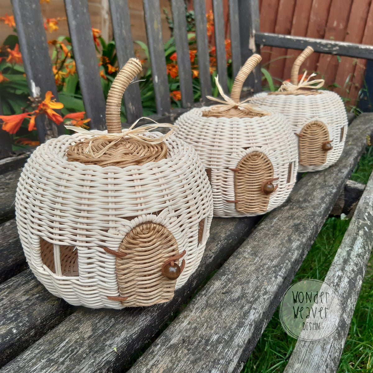 Rattan/Wicker Pumpkin House | Fairy House | Pumpkin | Handmade | Hand ...
